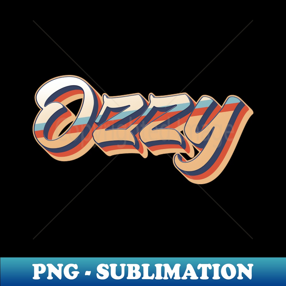 Ozzy name - cool 70s retro font surf style design - PNG Tran - Inspire ...