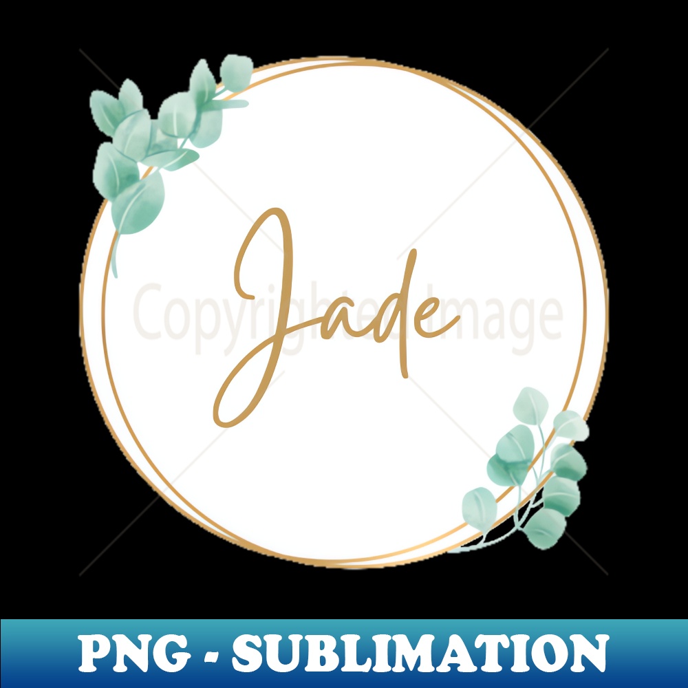 Wedding Leaf Circle Border Jade Name Label - Instant Sublima | Inspire ...