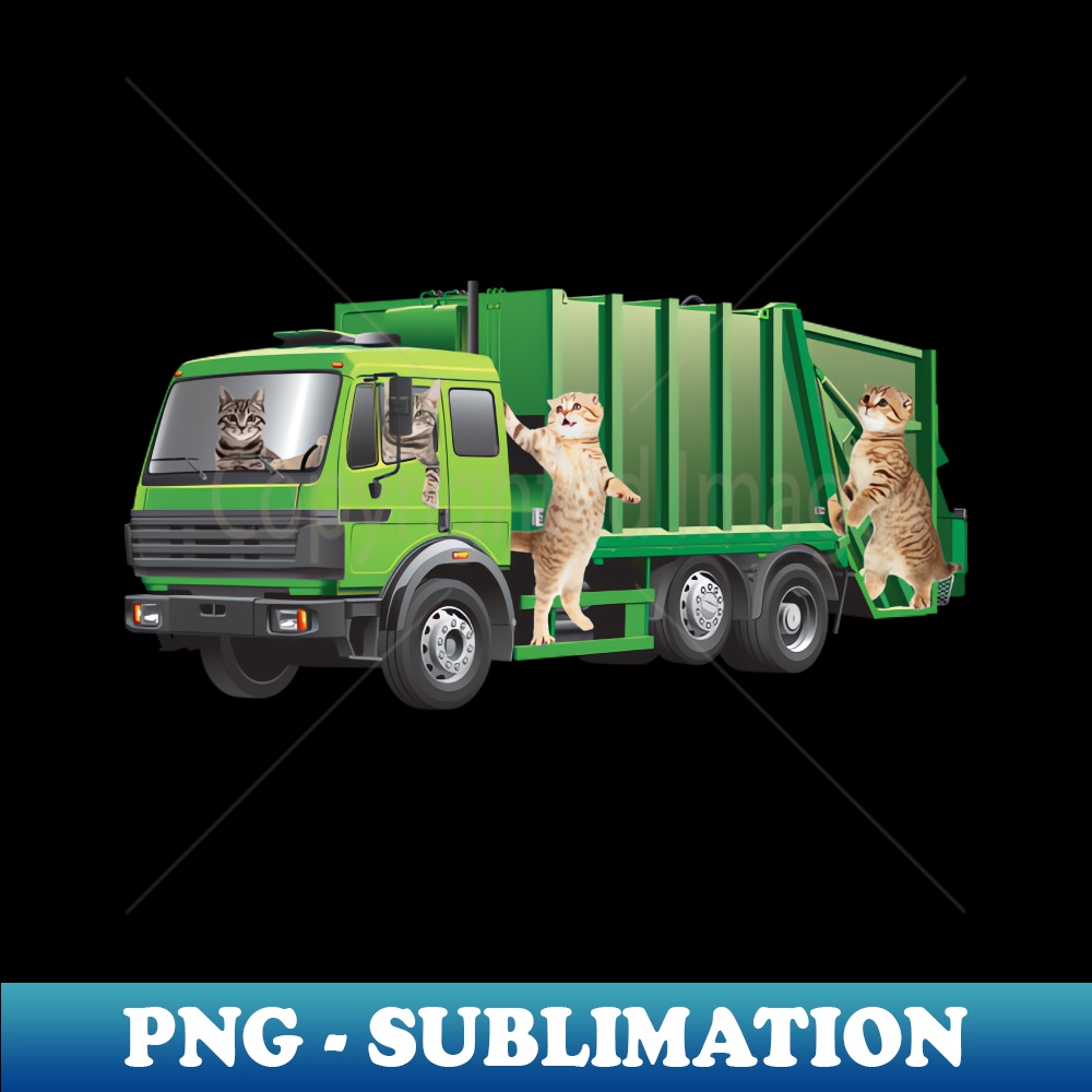 Funny Cat Garbage truck Kitten Dustmen Recycling Trash Pet - | Inspire ...
