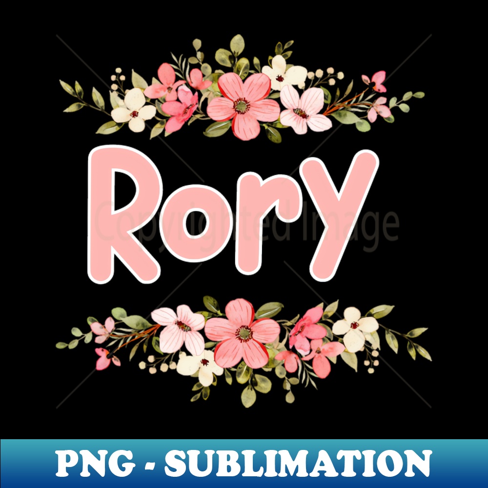 Flower Border Rory Name Label - Unique Sublimation PNG Downl | Inspire Uplift