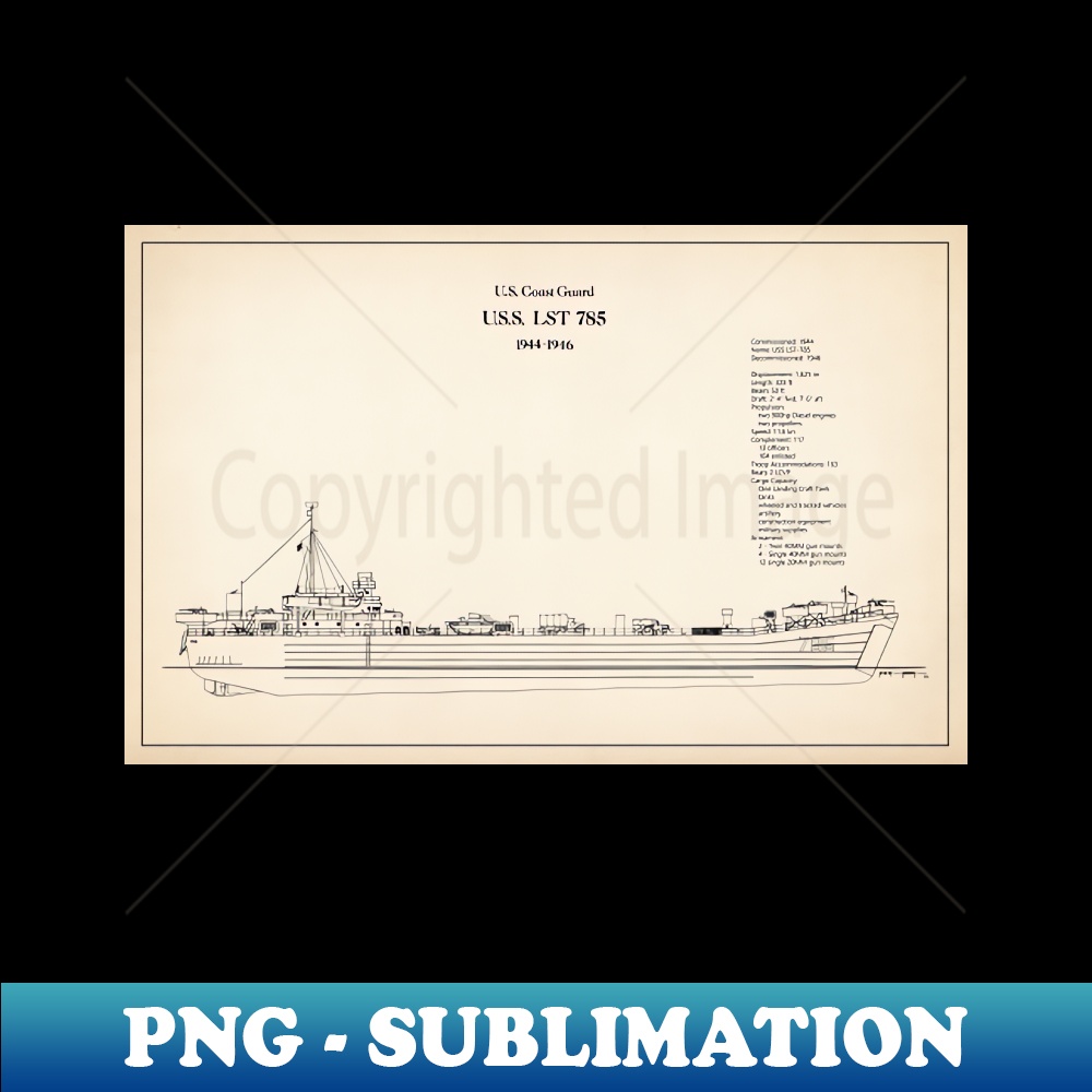 United States Coast Guard USS LST 785 - SD - Digital Sublima | Inspire ...