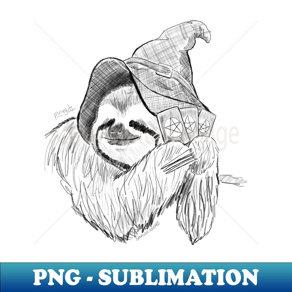 Fortune - Tarot Sloth Witch - Decorative Sublimation PNG Fil | Inspire ...