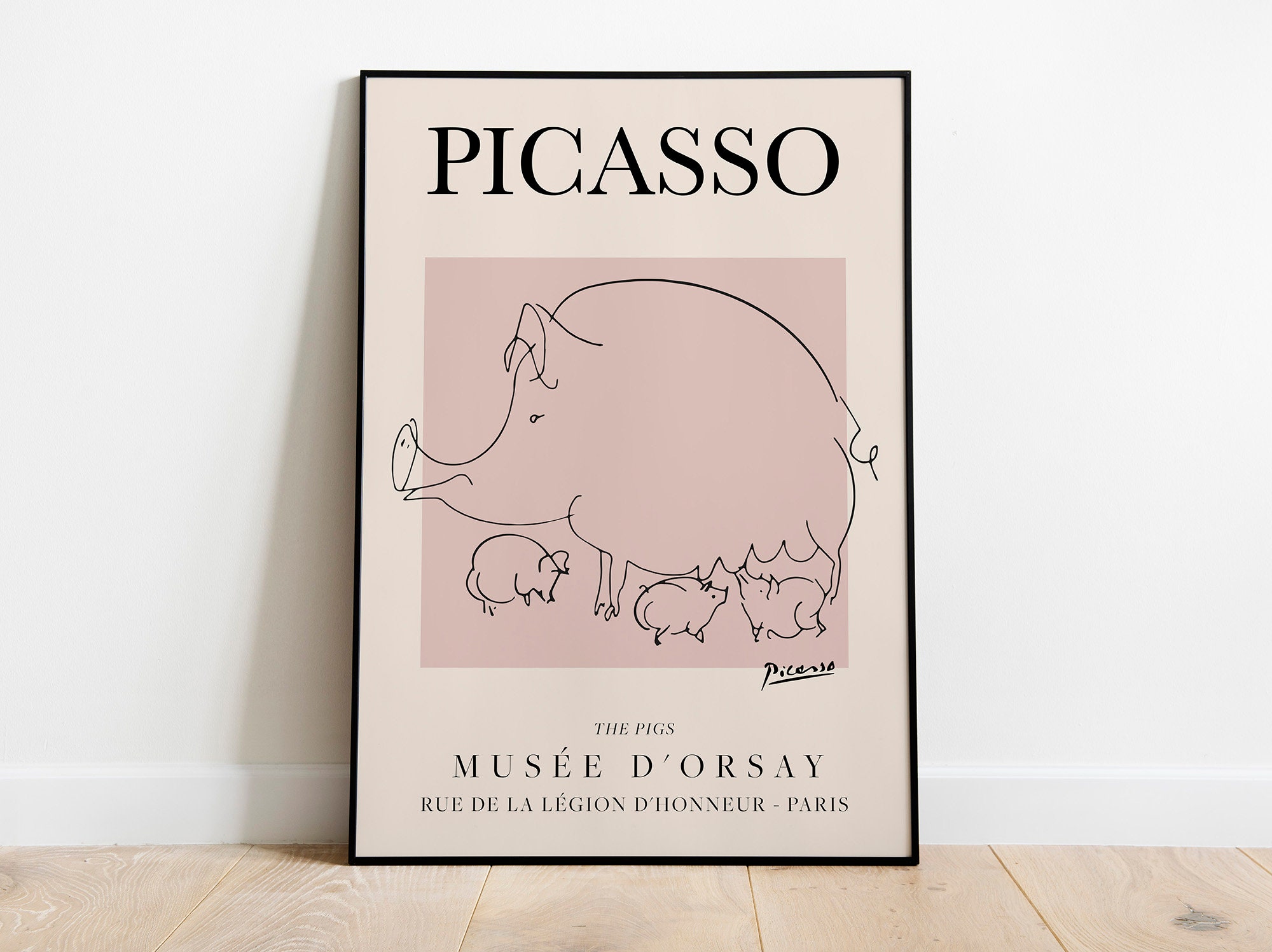 Picasso - The Pigs, Exhibition Vintage Line Art Poster, Mini | Inspire ...