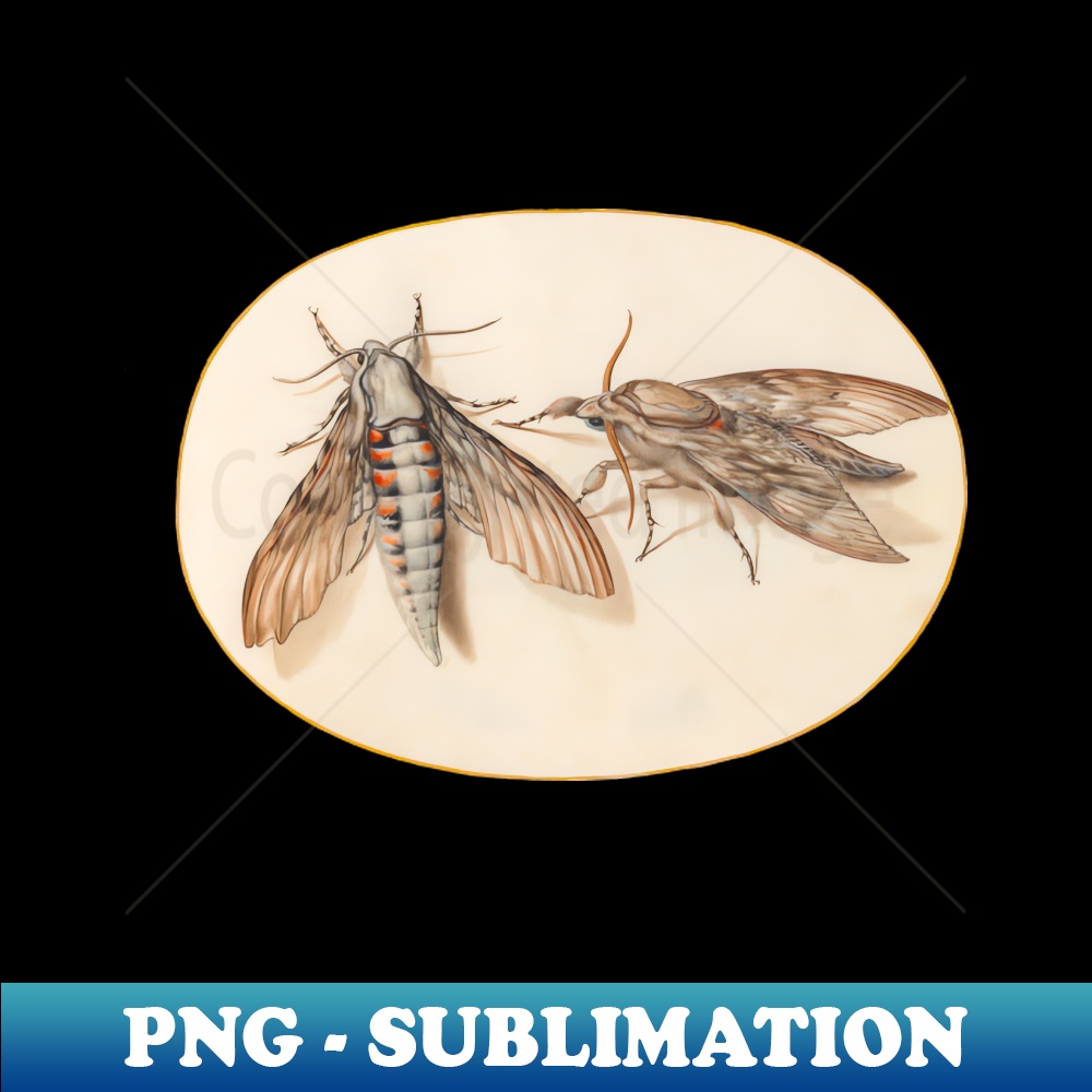 Two hawk moths insect miniature by Joris Hoefnagel - Artisti | Inspire ...