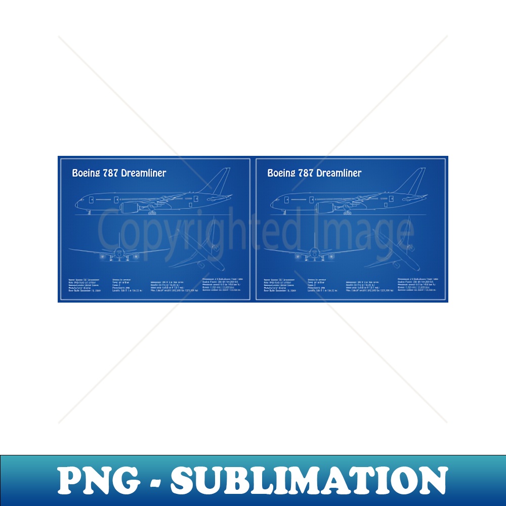 2 SIDES PRINT - Boeing 787 Dreamliner Airplane Blueprint - C | Inspire ...