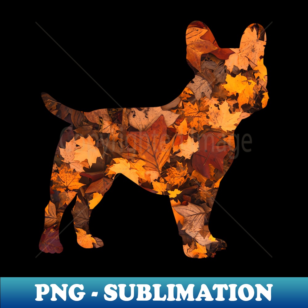 French Bulldog Silhouette Orange Fall Leafs - Professional S | Inspire ...