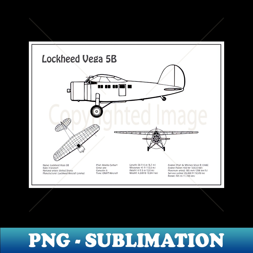 Lockheed Vega 5b of Amelia Earhart - Airplane Blueprint - BD | Inspire ...