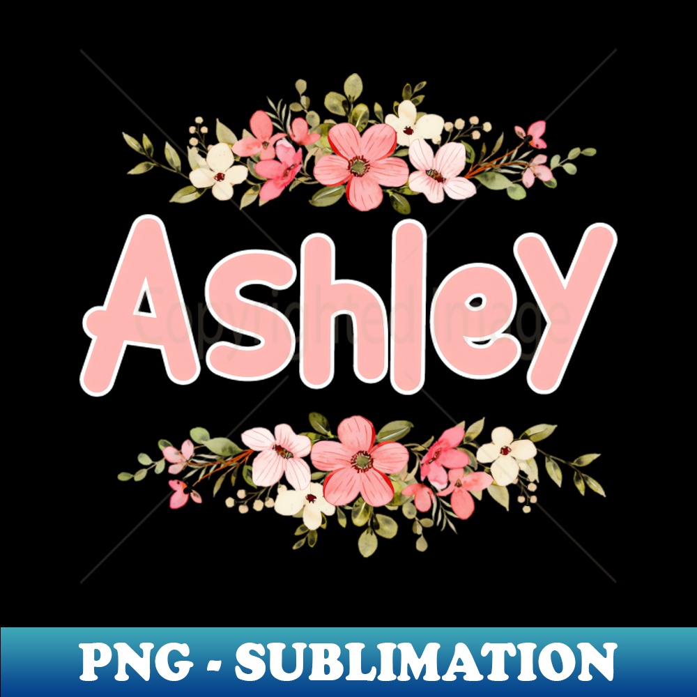 Flower Border Ashley Name Label - Instant Sublimation Digita | Inspire ...