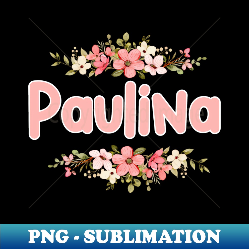 Flower Border Paulina Name Label - Aesthetic Sublimation Dig | Inspire ...