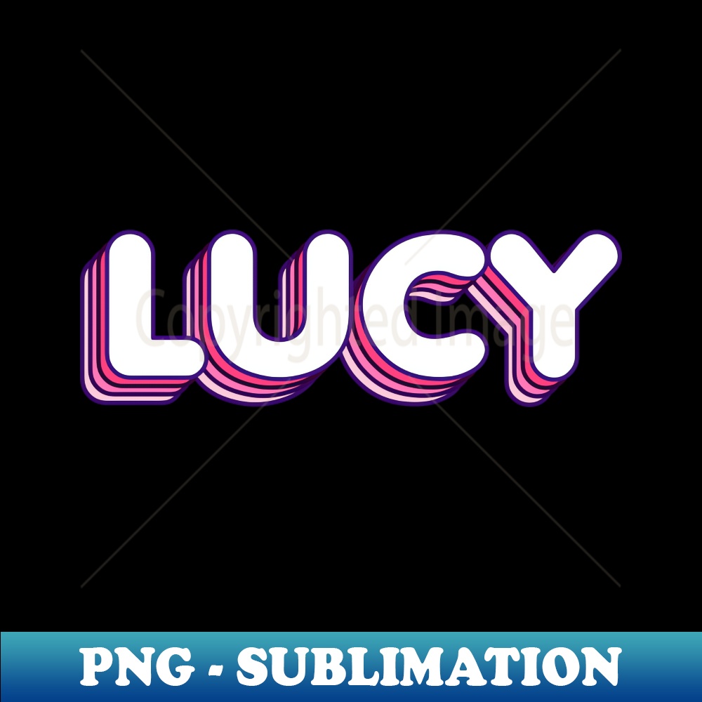 Pink Layers Lucy Name Label - Retro PNG Sublimation Digital | Inspire ...