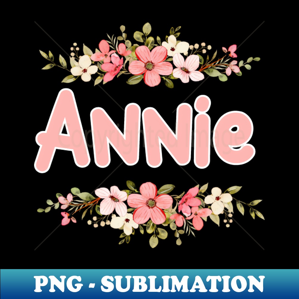 Flower Border Annie Name Label - Digital Sublimation Downloa | Inspire Uplift