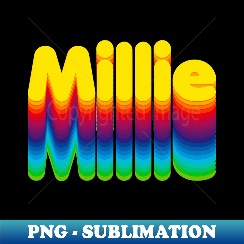 Rainbow Layers Millie Name Label - PNG Transparent Sublimati | Inspire ...
