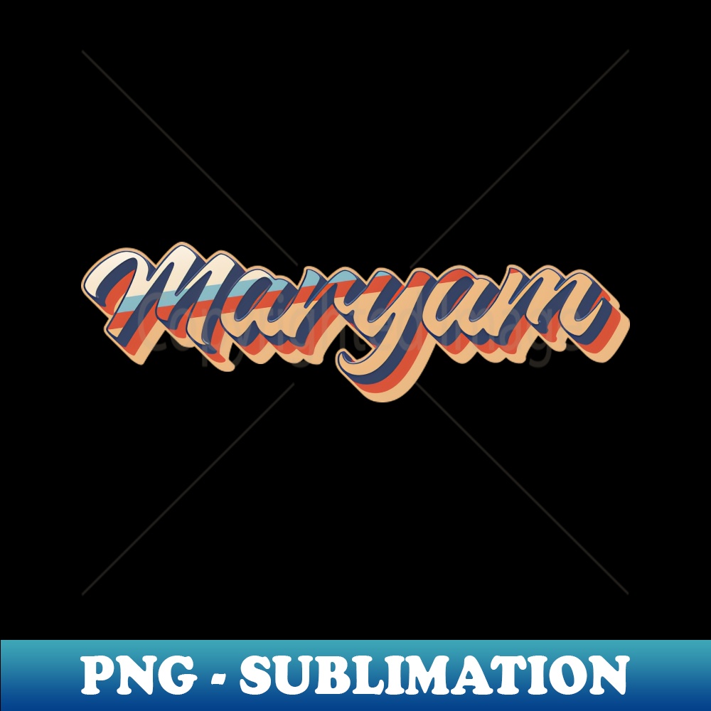 Maryam name - cool 70s retro font surf style design - Instan | Inspire ...