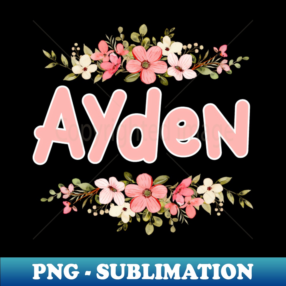 Flower Border Ayden Name Label - Professional Sublimation Di | Inspire ...