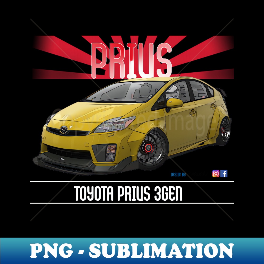 Toyota Prius 2JZ Yellow - Retro PNG Sublimation Digital Down | Inspire ...