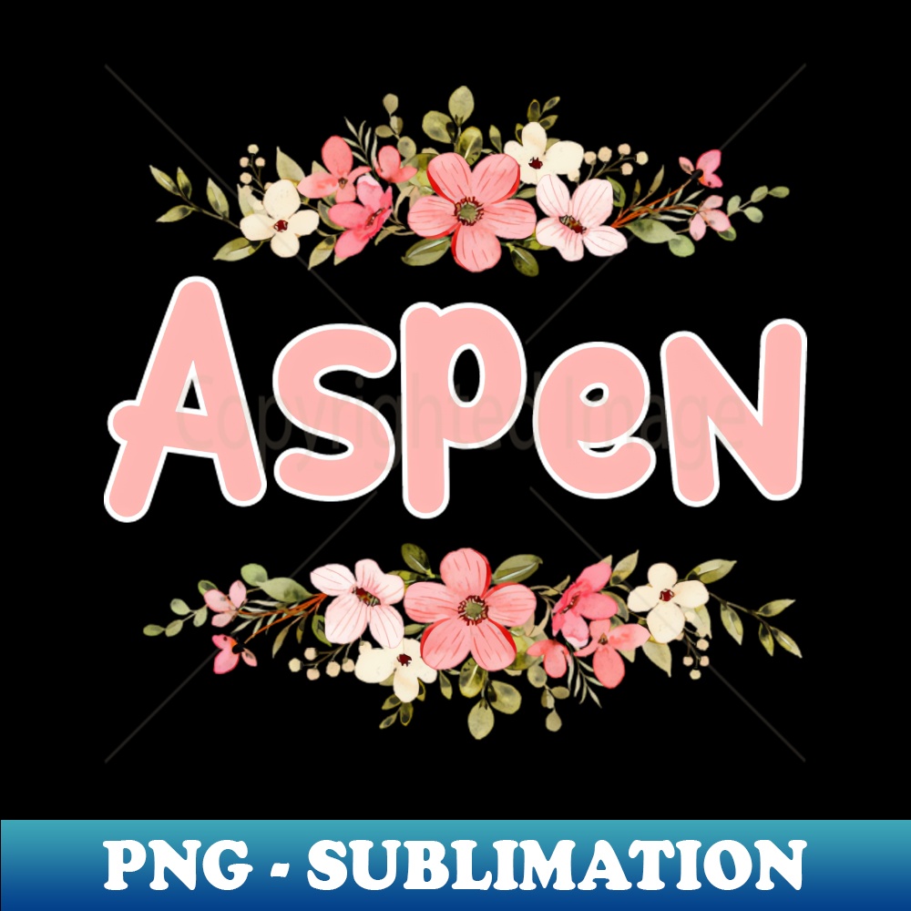 Flower Border Aspen Name Label - Premium PNG Sublimation Fil | Inspire ...