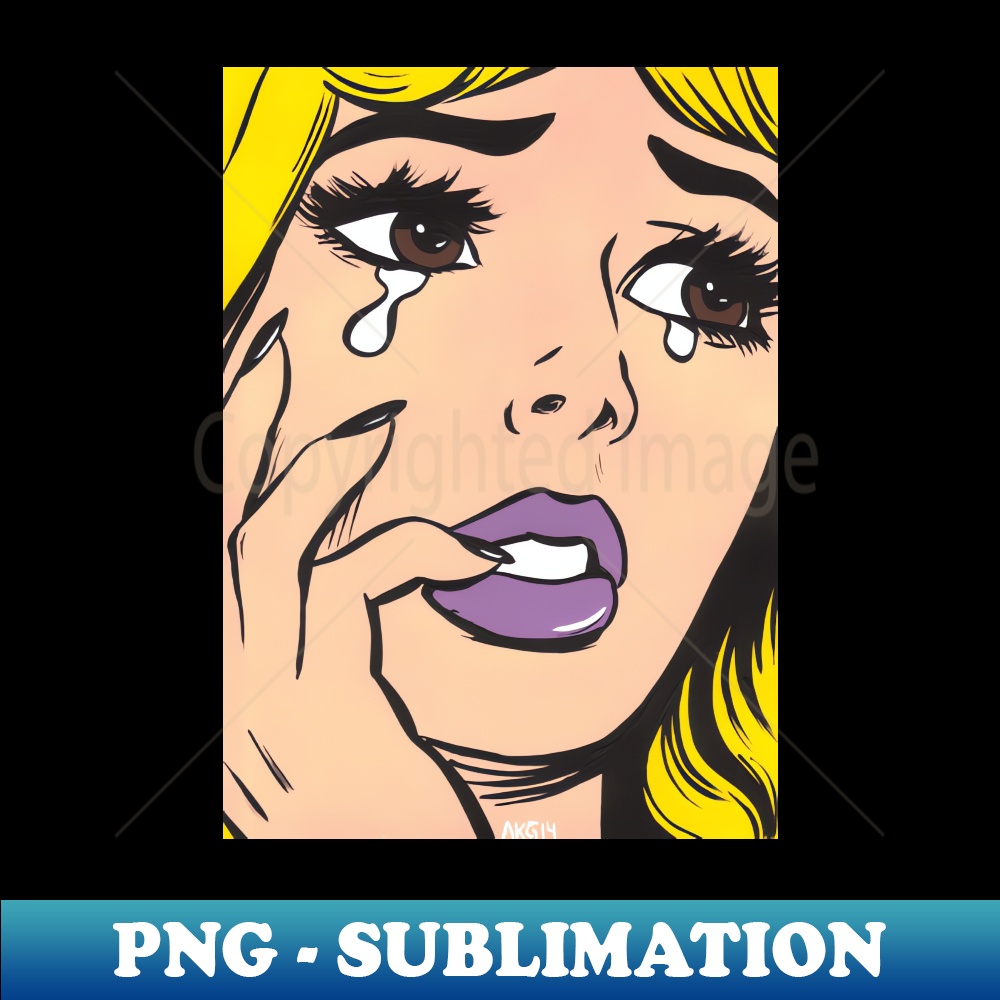 Blonde Crying Comic Girl - Instant PNG Sublimation Download | Inspire ...
