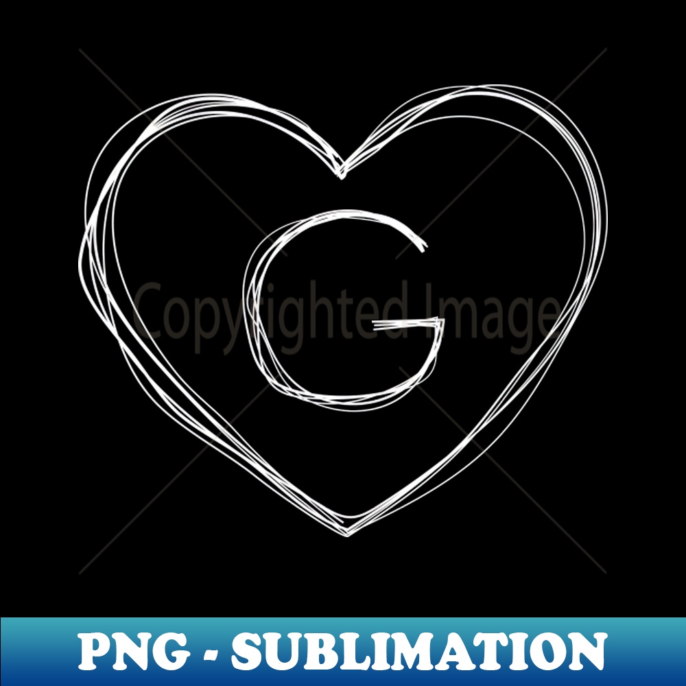 Letter G with heart frame in lineart style - PNG Transparent | Inspire ...