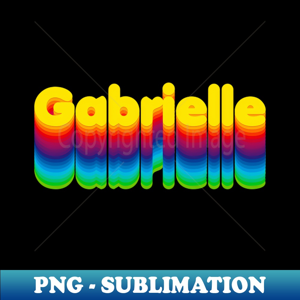 Rainbow Layers Gabrielle Name Label - Instant PNG Sublimatio - Inspire ...