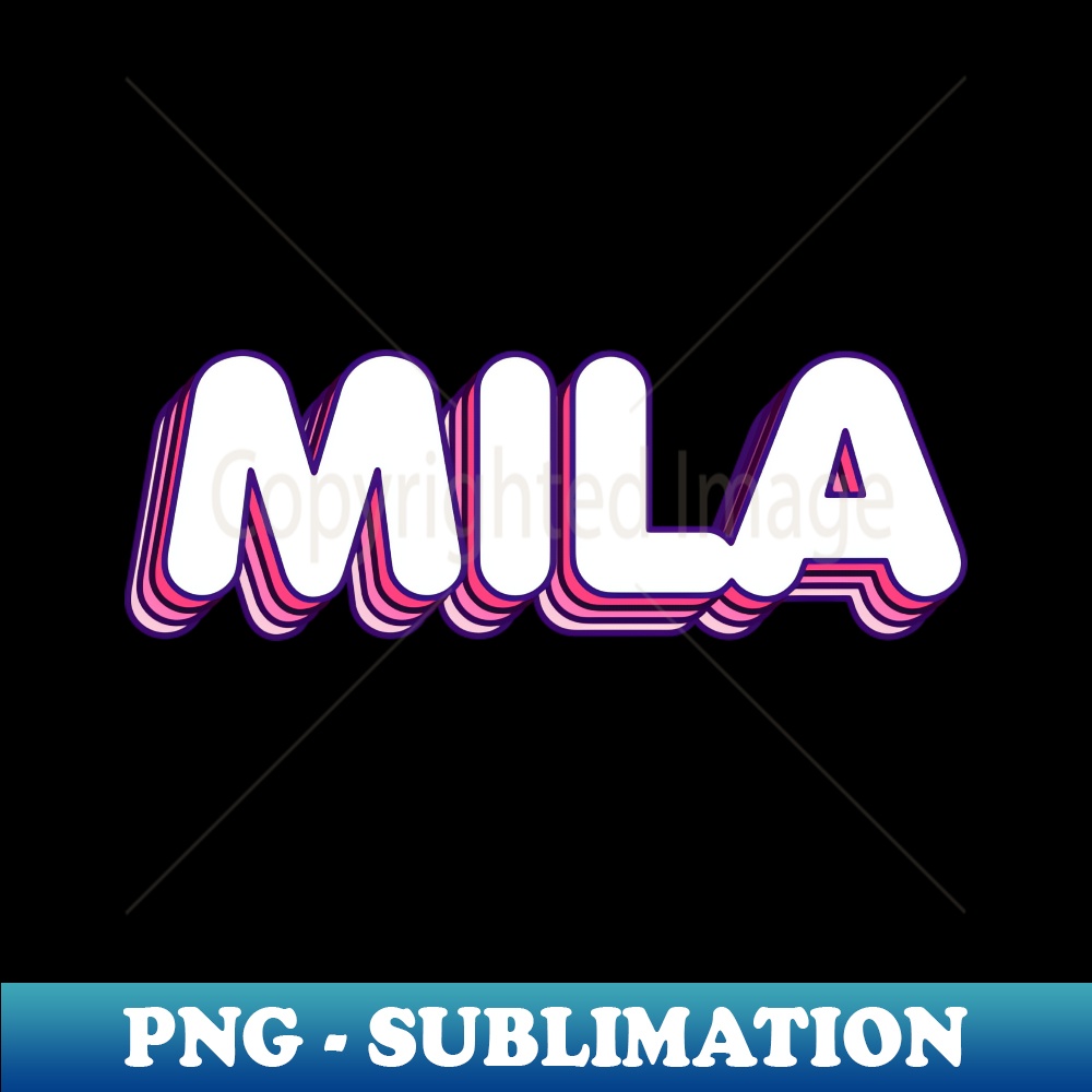 Pink Layers Mila Name Label - Premium PNG Sublimation File - | Inspire ...