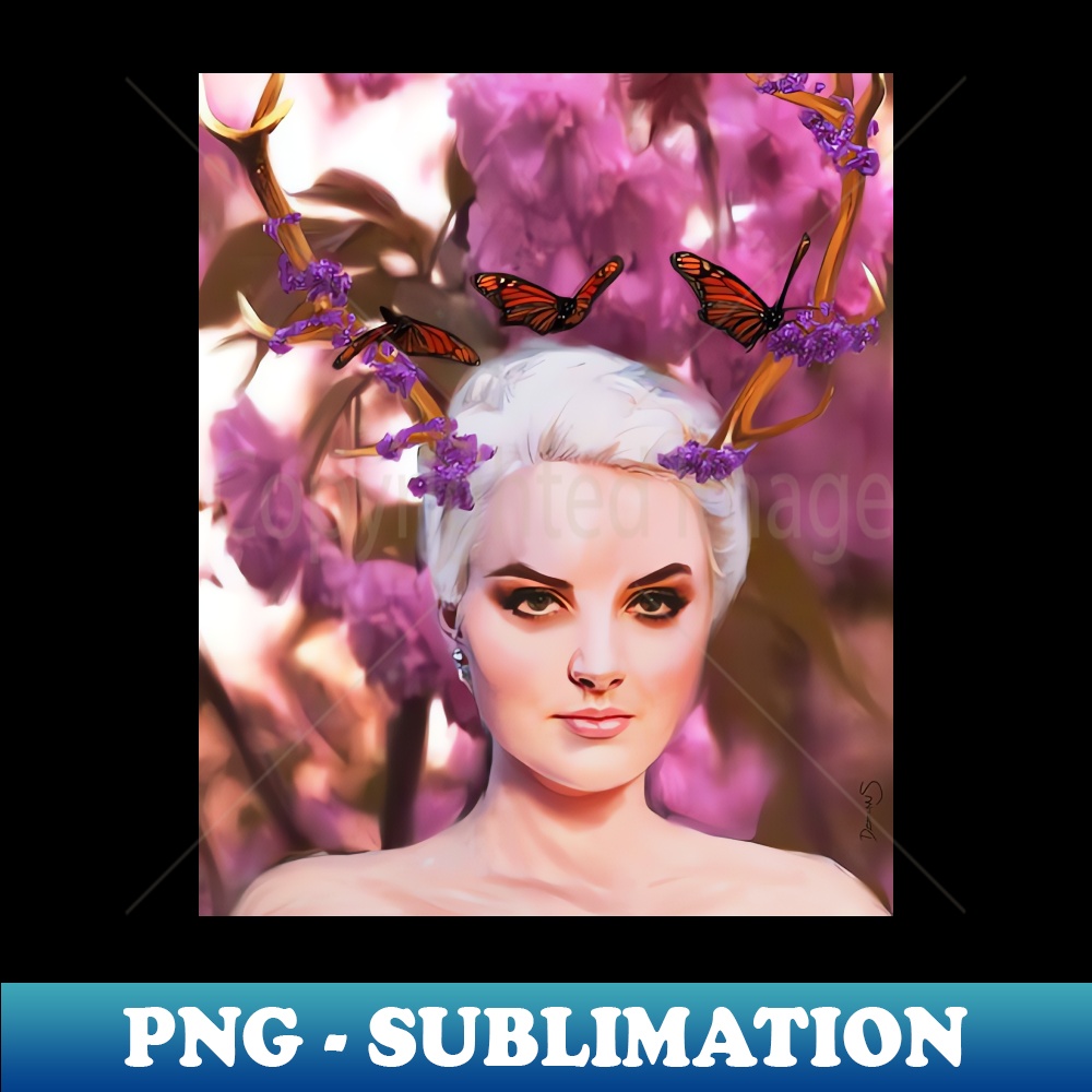 beautiful woman creature of the forest with antlers flowers | Inspire ...