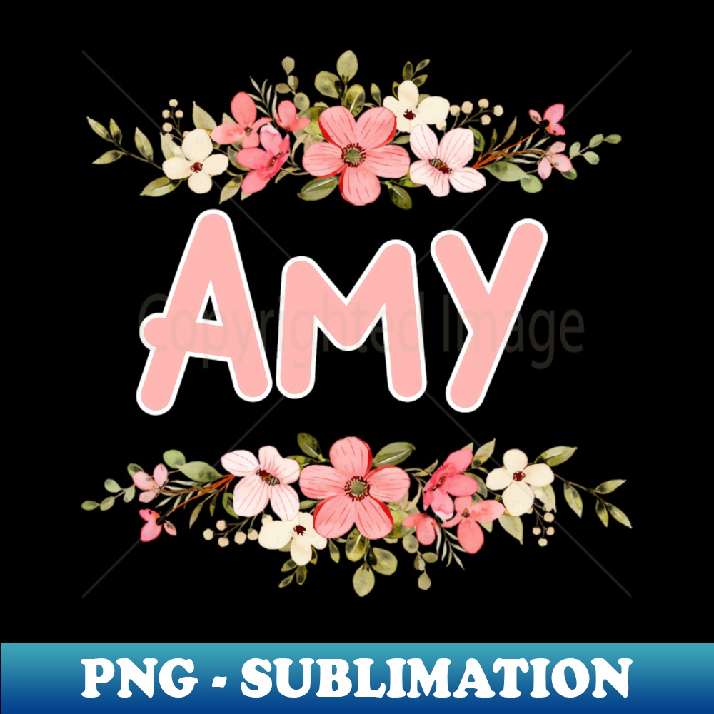 Flower Border Amy Name Label - High-Quality PNG Sublimation | Inspire ...