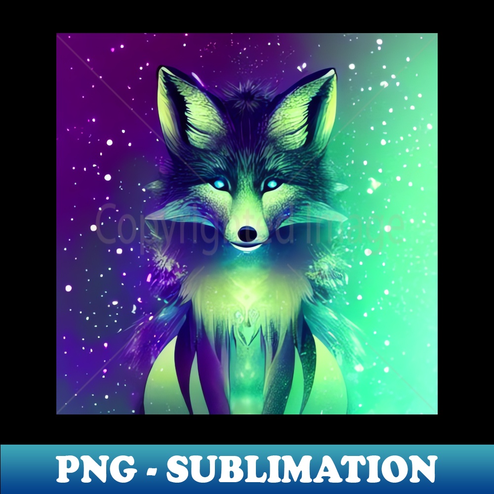 Beautiful purple and green fox - Digital Sublimation Downloa | Inspire ...