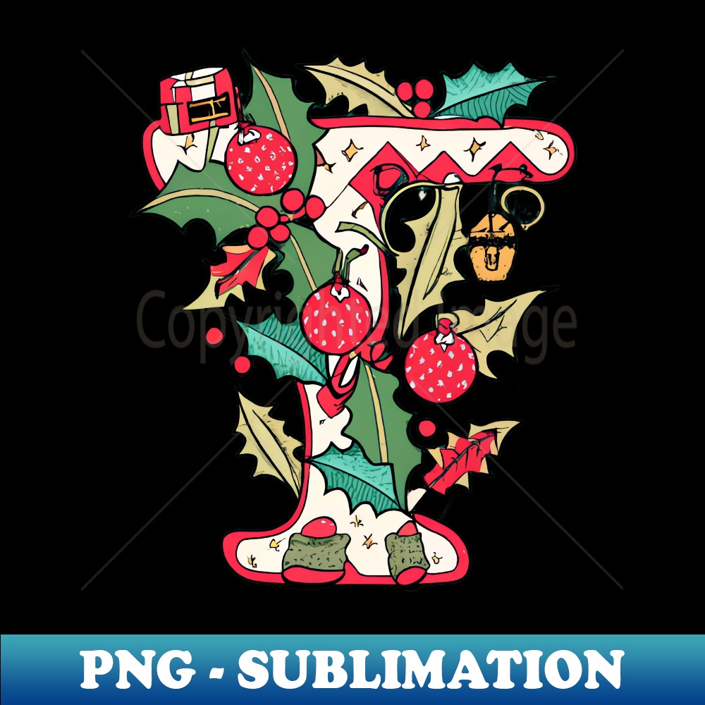 Christmas Letter T - Retro PNG Sublimation Digital Download - Inspire ...