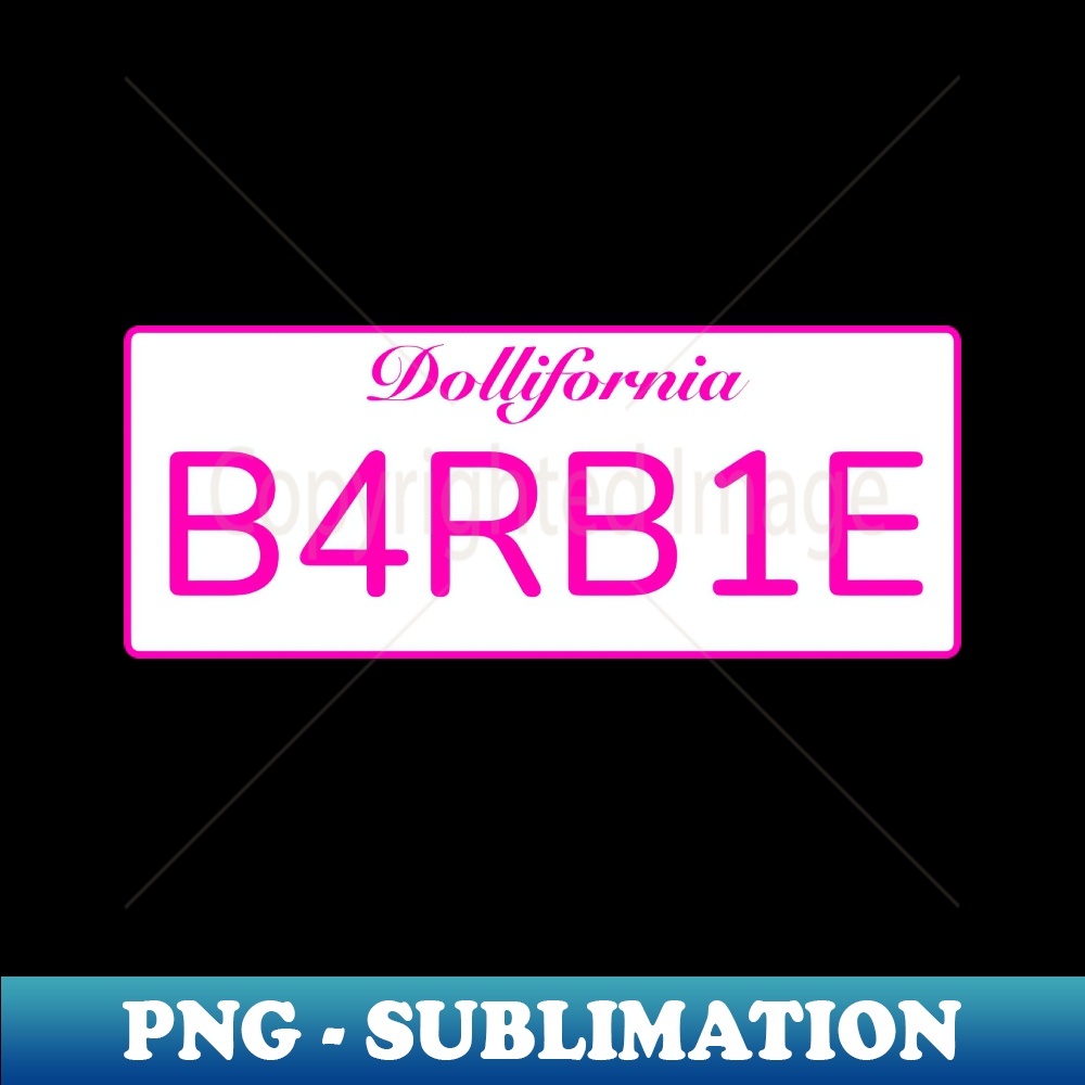 Barbie License Plate - High-Quality PNG Sublimation Download | Inspire ...
