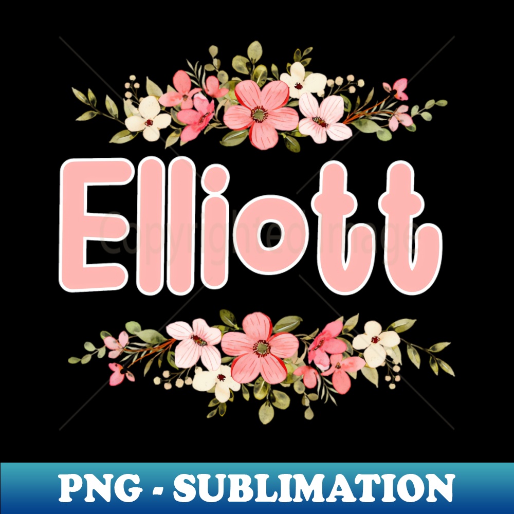 Flower Border Elliott Name Label - High-Quality PNG Sublimat - Inspire ...