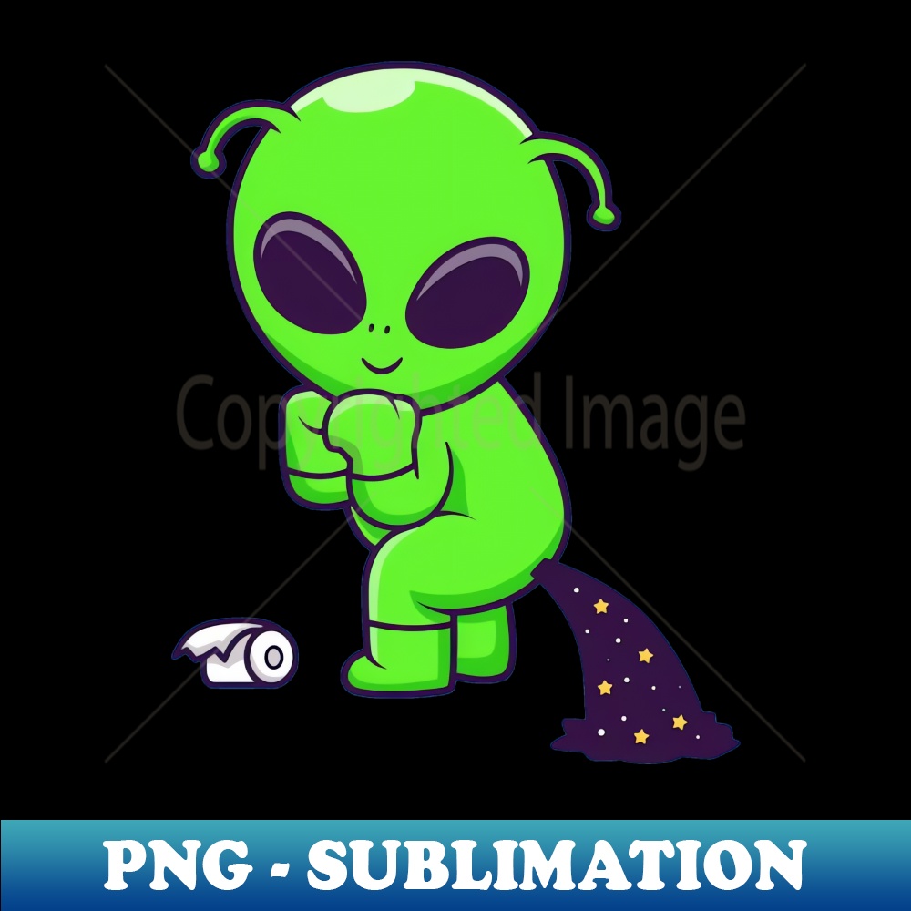 Cute alien pooping space - PNG Transparent Sublimation Desig | Inspire ...