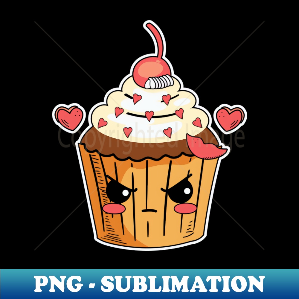 Kawaii Cupcake Angry Face - PNG Sublimation Digital Download | Inspire ...