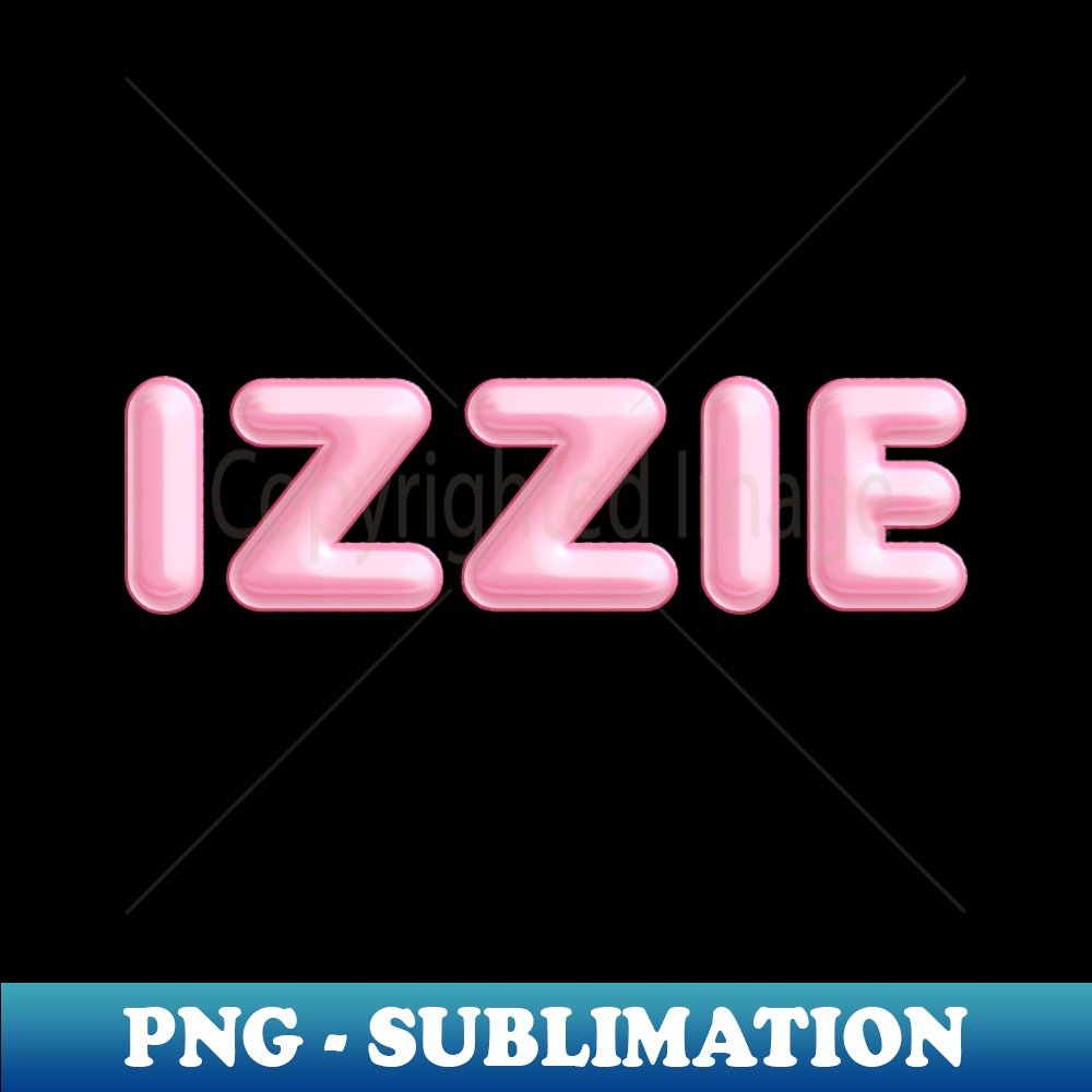 Izzie Name Pink Balloon Foil - Vintage Sublimation PNG Downl | Inspire ...