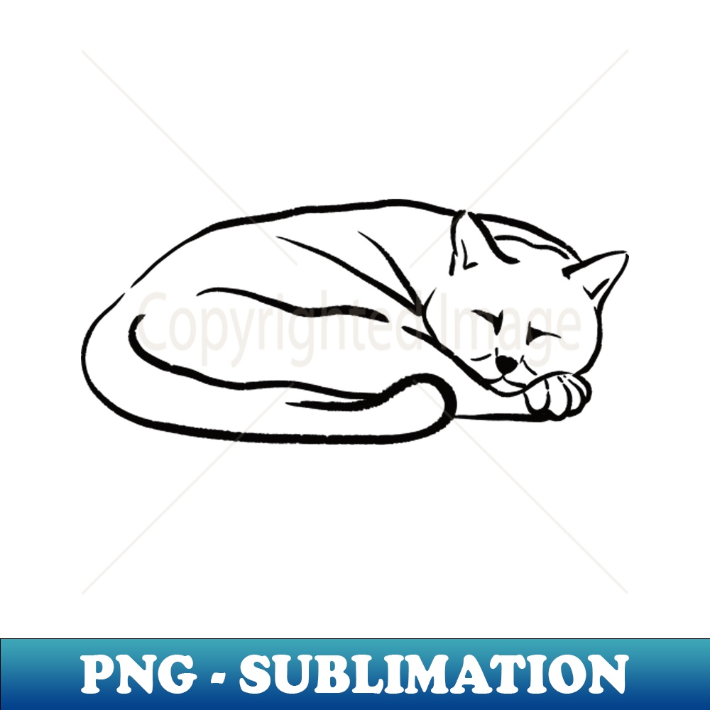 Line drawing of a sleeping cat - High-Resolution PNG Sublima - Inspire ...