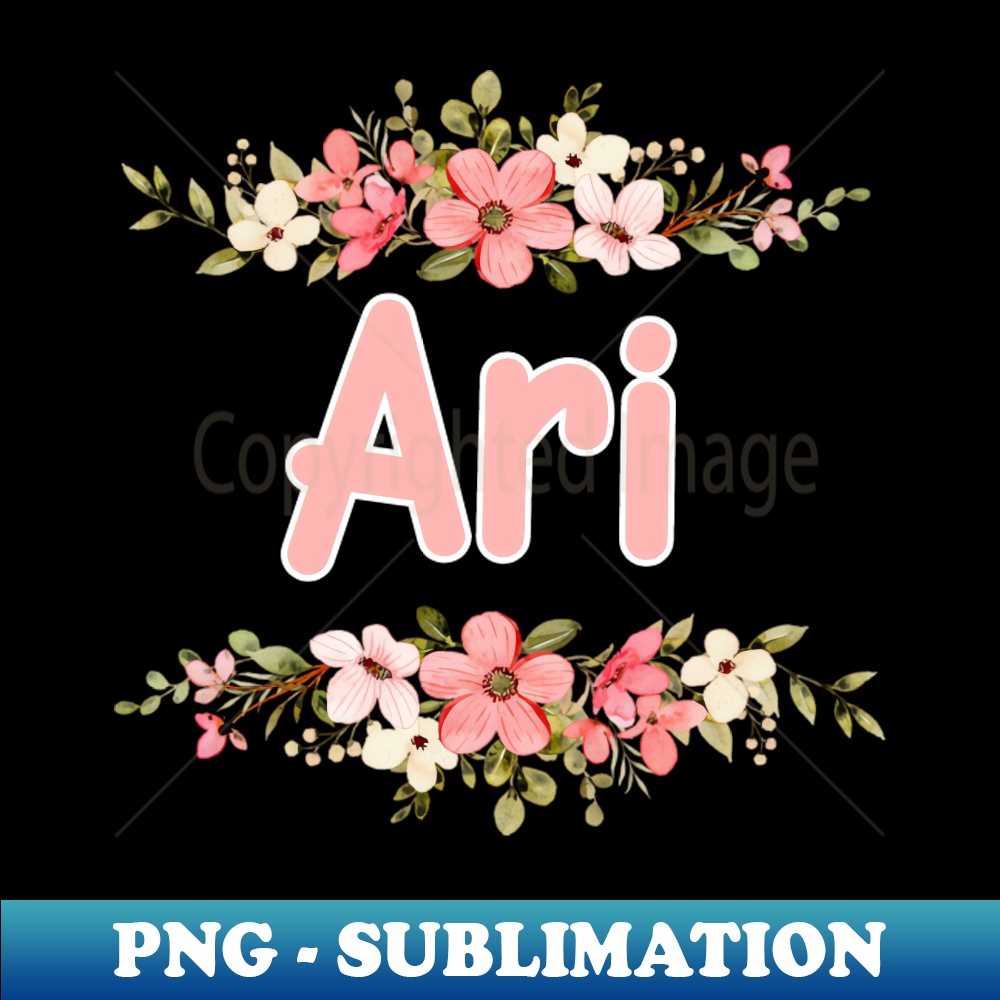 Flower Border Ari Name Label - High-Resolution PNG Sublimati | Inspire ...