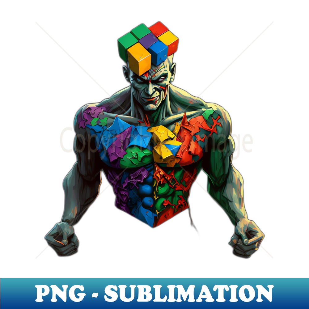 Rubiks Cube Man villain - High-Resolution PNG Sublimation Fi | Inspire Uplift