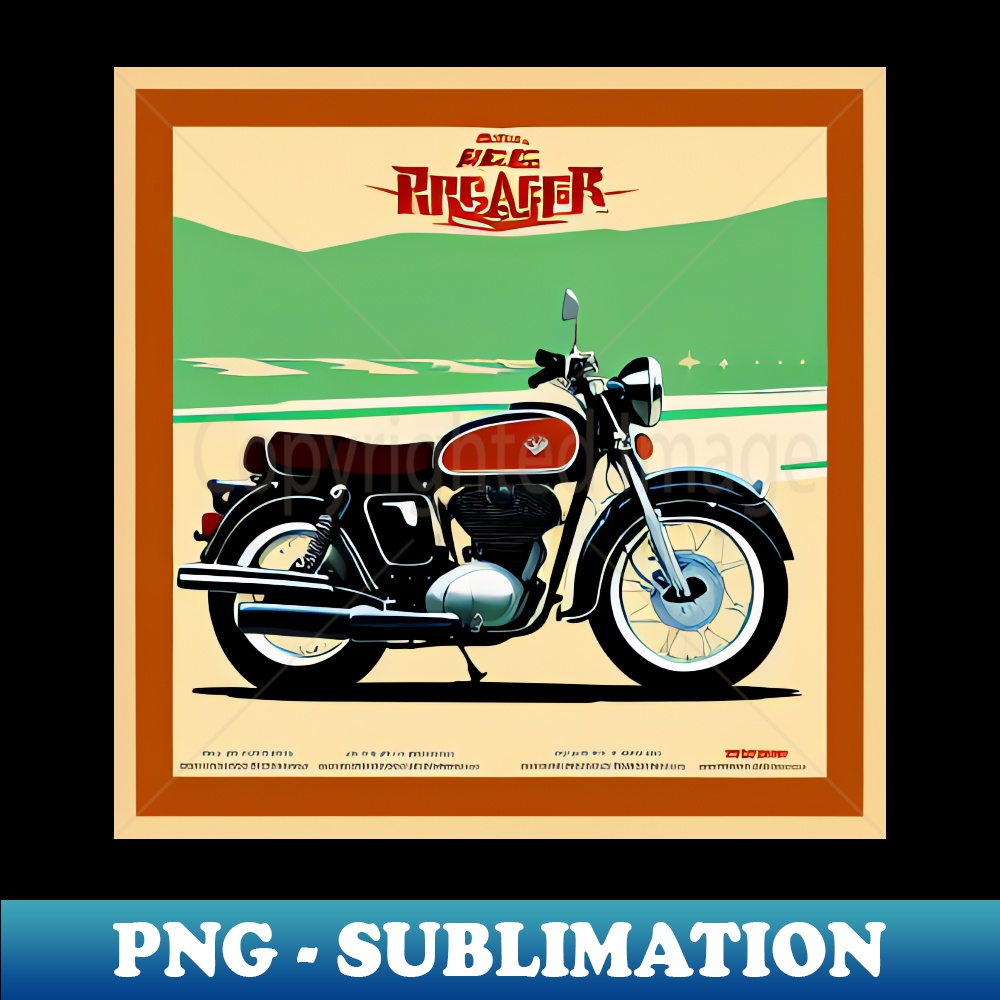 Vintage 80s Style Cruiser Motorcycle Poster - PNG Transparen | Inspire ...