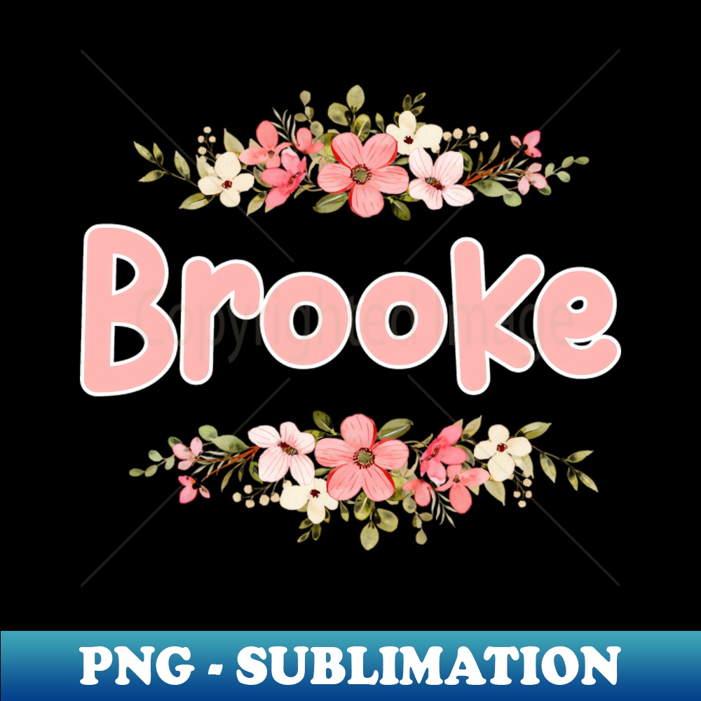 Flower Border Brooke Name Label - Modern Sublimation PNG Fil | Inspire ...