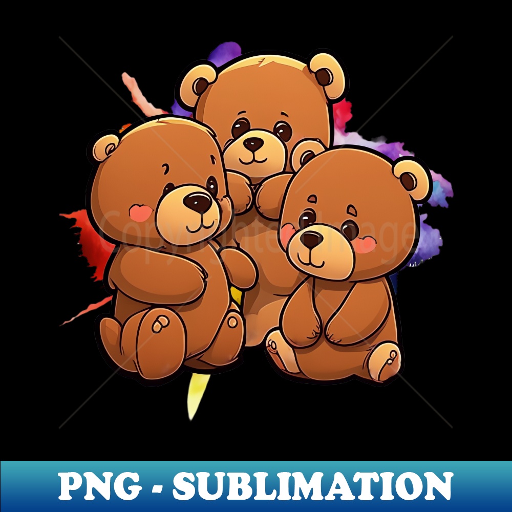 3 TINY BEARS 1 - Vintage Sublimation PNG Download - Perfect | Inspire Uplift