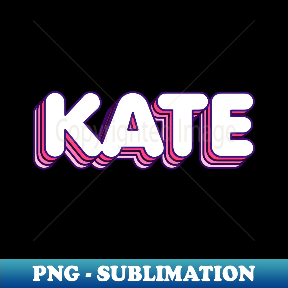 Pink Layers Kate Name Label - Instant PNG Sublimation Downlo - Inspire ...