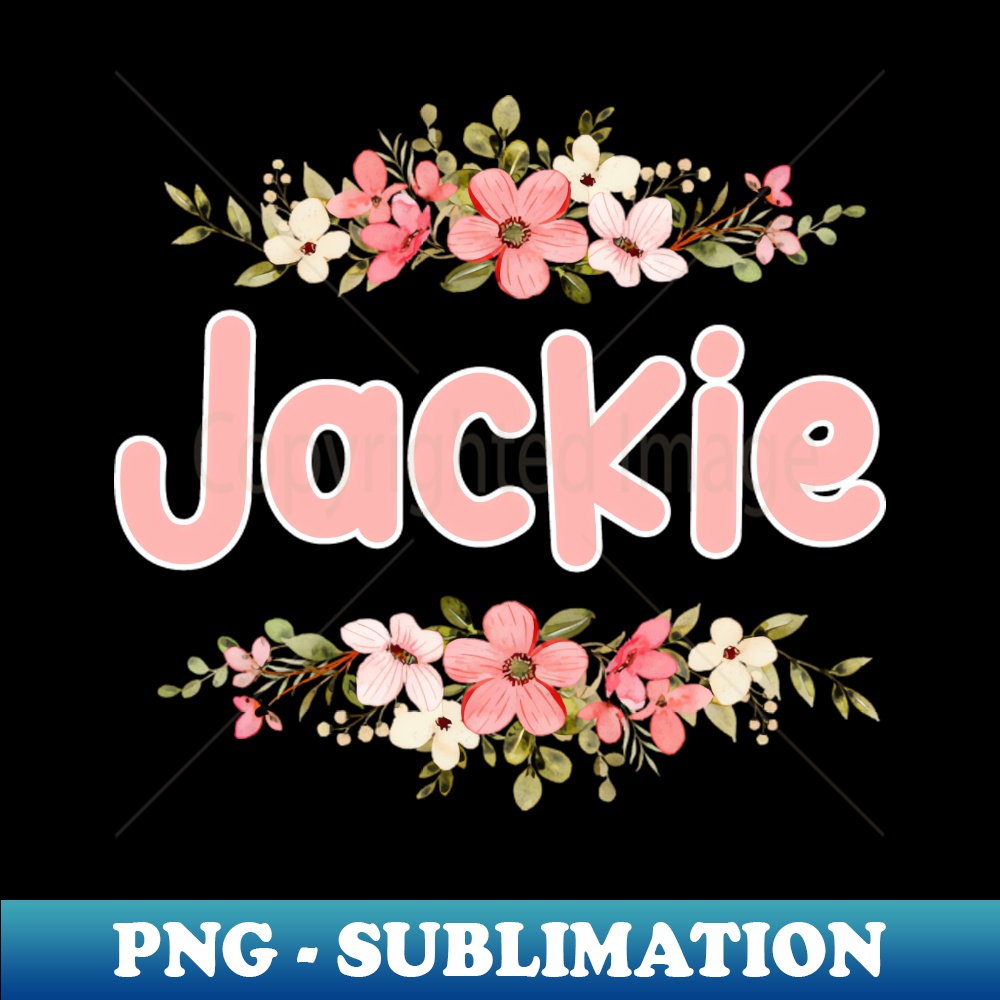 Flower Border Jackie Name Label - High-Quality PNG Sublimati - Inspire Uplift