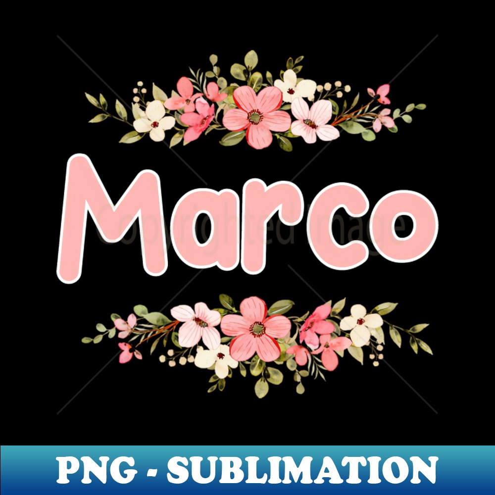 Flower Border Marco Name Label - Premium Sublimation Digital | Inspire ...