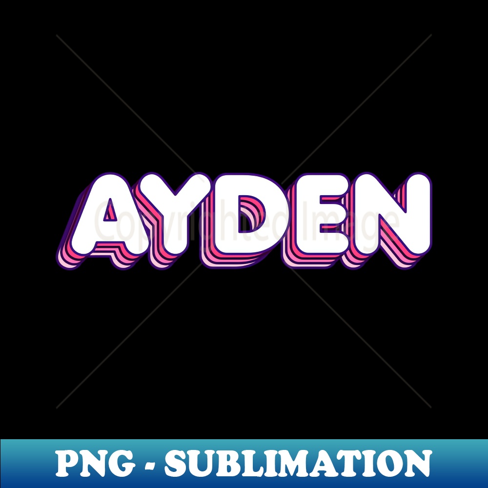 Pink Layered Ayden Name Label - Modern Sublimation PNG File | Inspire ...