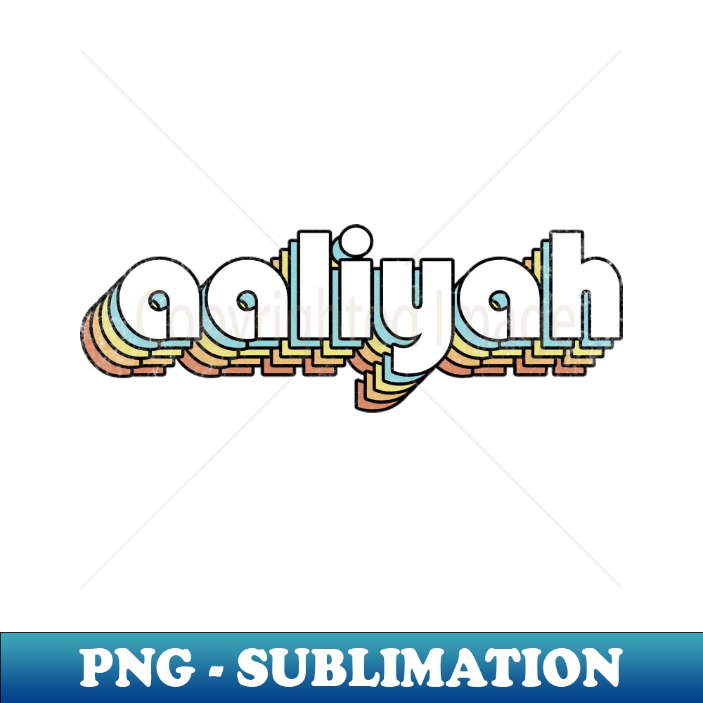 Aaliyah - Retro Rainbow Letters - Sublimation-Ready PNG File | Inspire ...