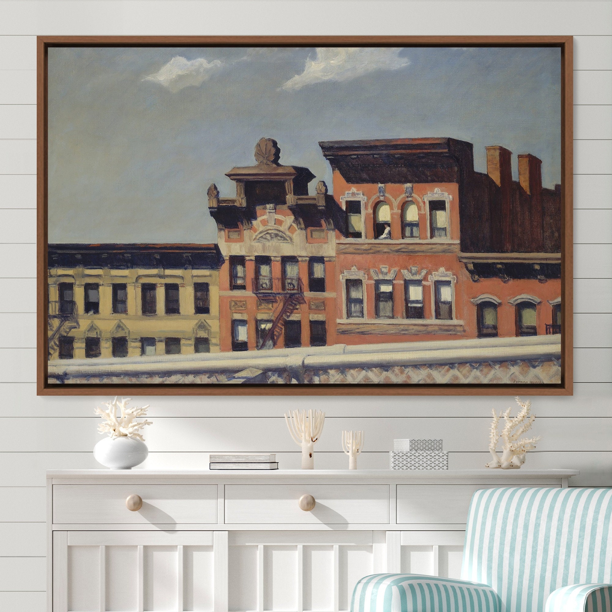 Edward Hopper From Williamsburg Bridge, Framed Canvas Print, | Inspire ...