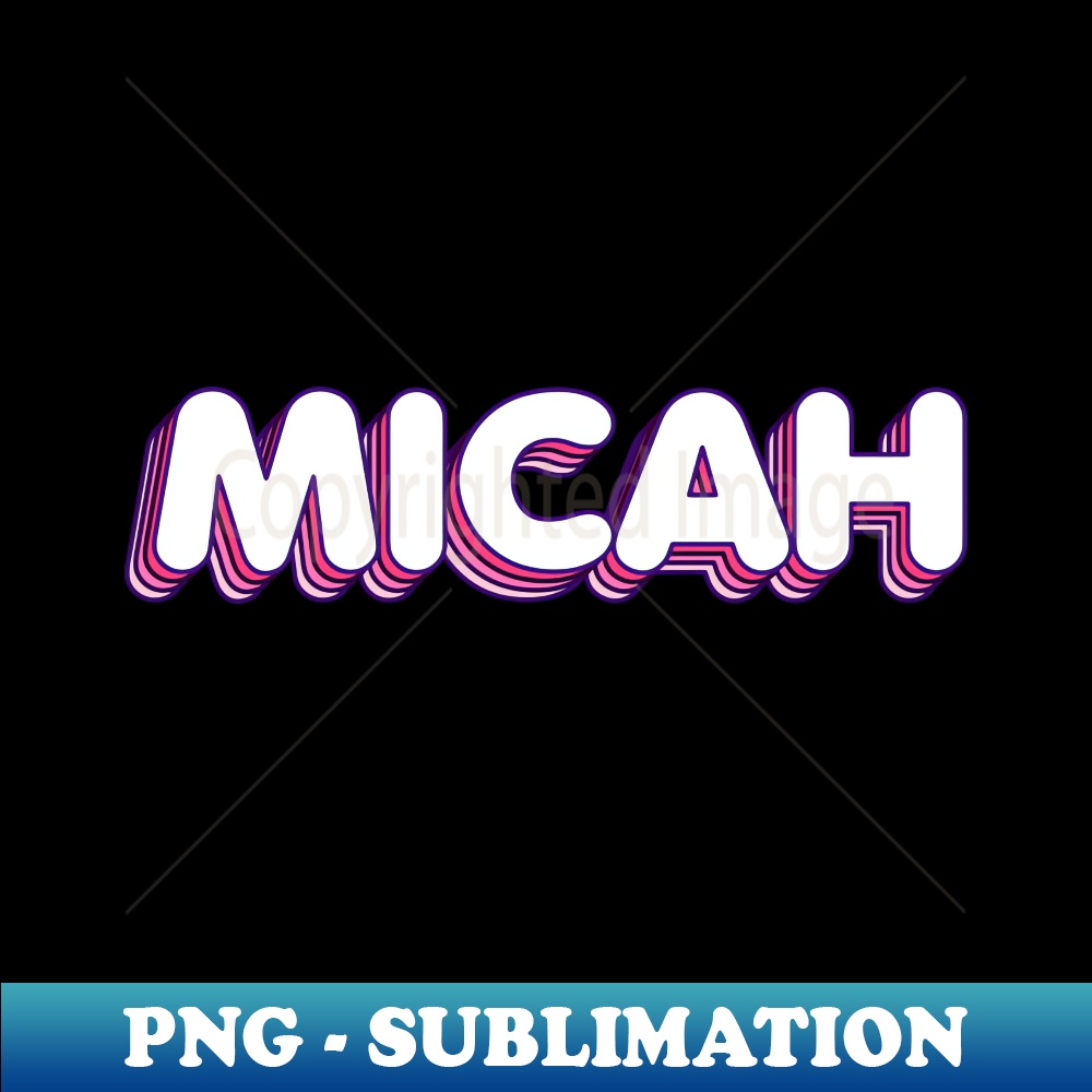 Pink Layers Micah Name Label - PNG Transparent Digital Downl - Inspire ...
