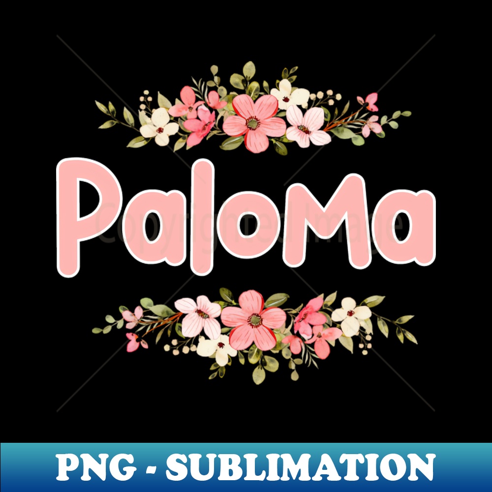 Flower Border Paloma Name Label - PNG Transparent Sublimatio | Inspire ...