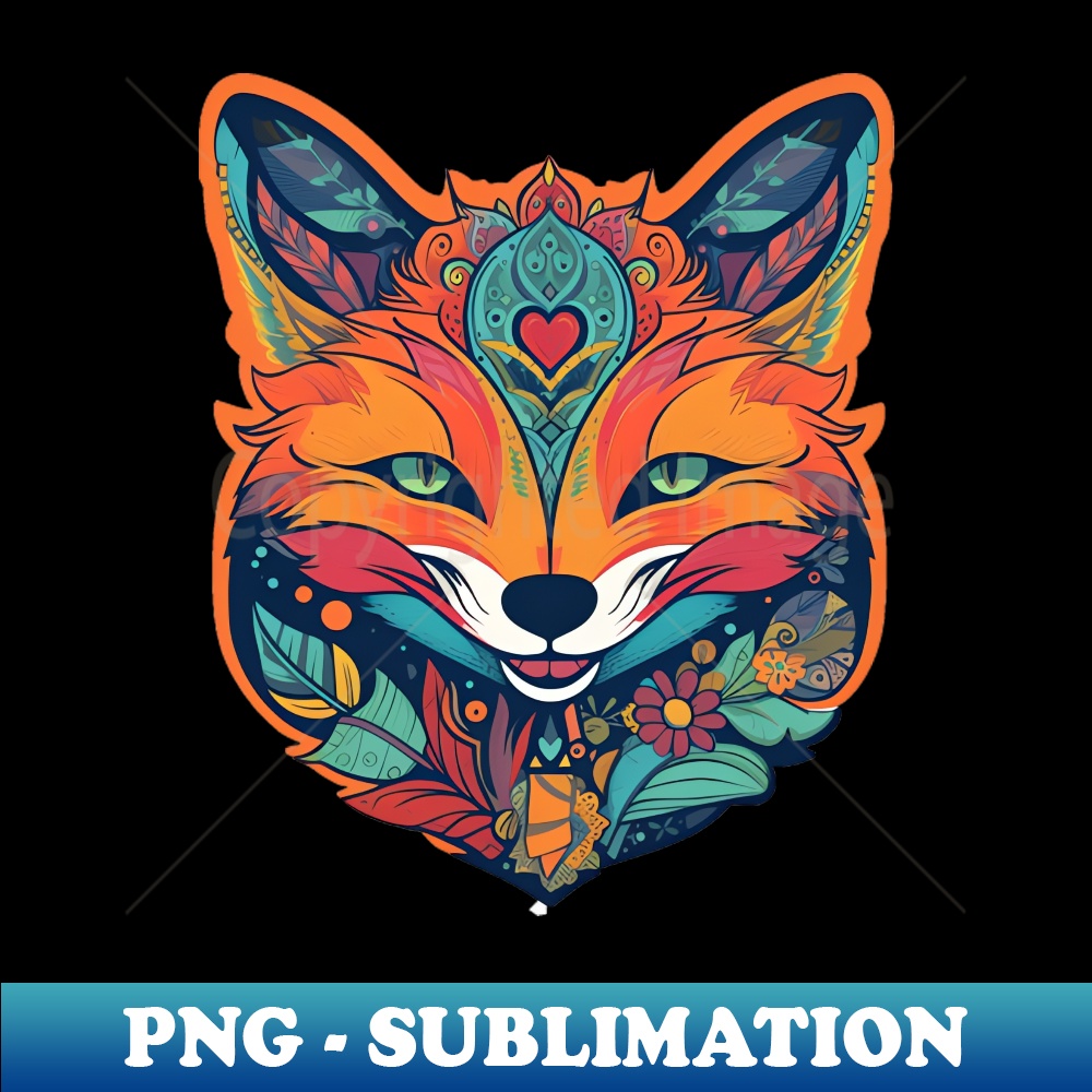 colourful fox - Exclusive PNG Sublimation Download - Bold & | Inspire ...