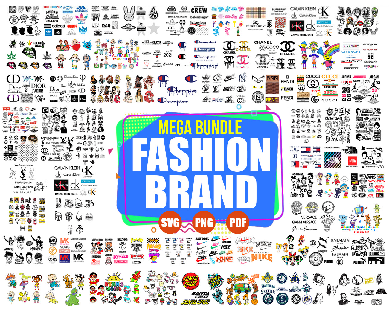 Fashion Brand Svg Mega Bundle, Logo Brand Bundle, Brand logo - Inspire ...