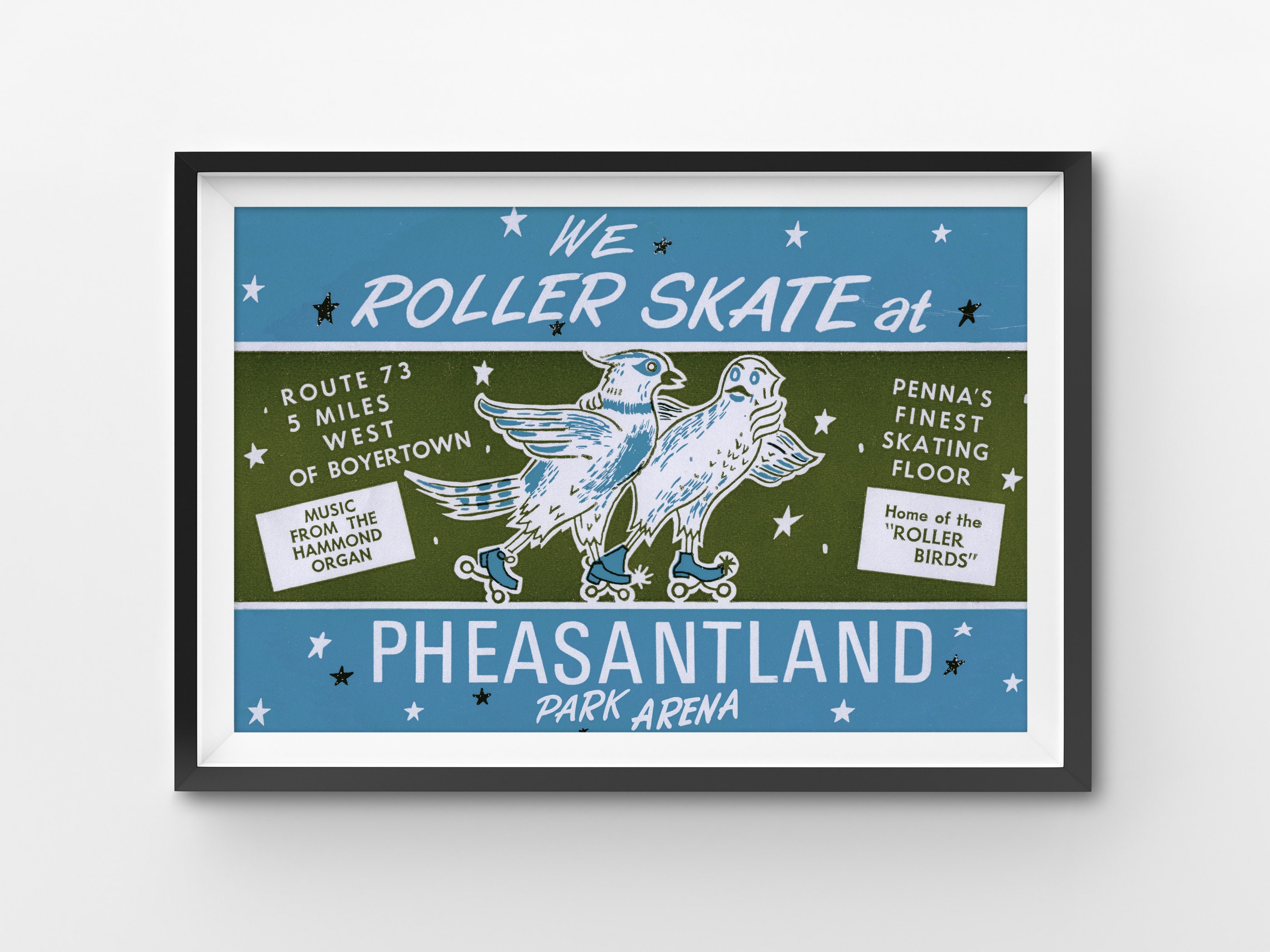 Vintage Pheasantland Roller Skating POSTER! (up to 24 x 36) - Inspire ...